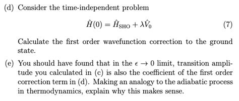Solved Time Dependent Perturbation Theory Consider The
