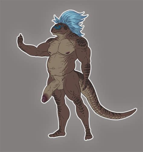 Rule 34 2018 Anthro Argonian Balls Biceps Big Muscles Big Penis Blue