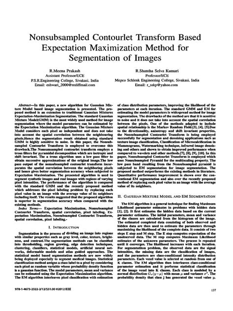 Ieee Conference Psg Pdf Image Segmentation Scientific Modeling