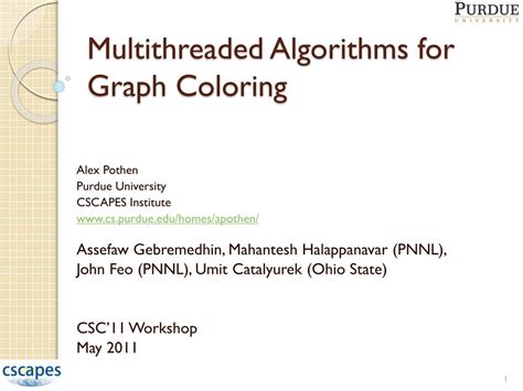 Ppt Multithreaded Algorithms For Graph Coloring Powerpoint Presentation Id1582597