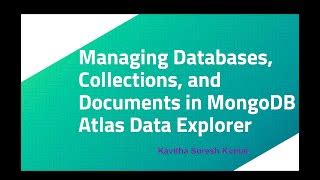 Efficiently Managing MongoDB Databases Collections And Documents