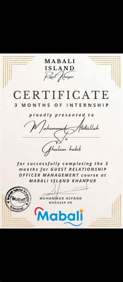 Abdullah Tanoli On Linkedin A Guest Relationship Officer Internship Is A Hands On Training