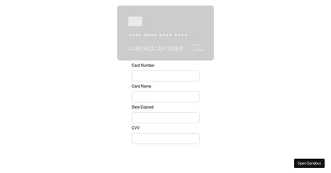 Credit Card Component Codesandbox