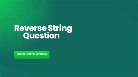 Java Program To Reverse Given String Question Youtube