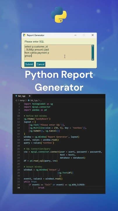 Python Report Generator Project Coding Softwareengineer Shorts Programming Python Youtube