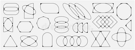 Y2k Frames Collection Minimalistic Linear Frames Arches Elements