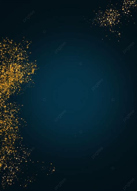 Gold Glitter Dust On Dark Blue Background