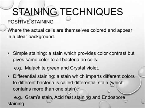Staining Techniques And Types Procedure Pptx