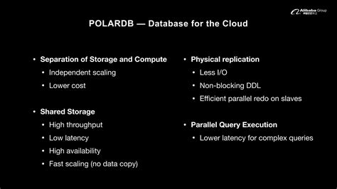 Polardb A Database Architecture For The Cloud Ppt