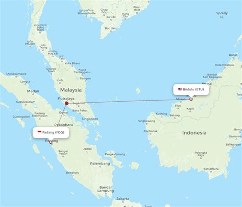 Flights From Bintulu To Padang Btu To Pdg Flight Routes