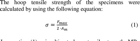Hoop Tensile Strength Results Of Split Disk Tests Download Table