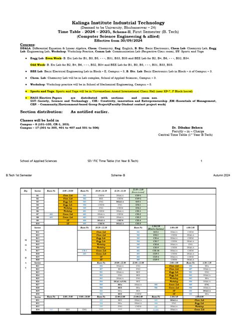 Timetable Scheme B Pdf Technology And Engineering