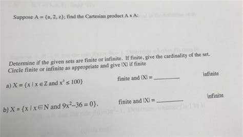 Solved Suppose A A 2 Z Find The Cartesian Product A
