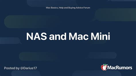 Nas And Mac Mini Macrumors Forums