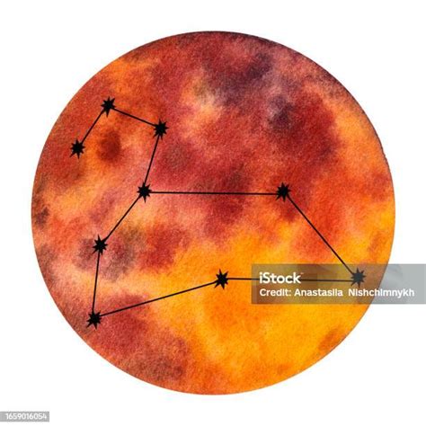 점성술 불 요소 조디악 표지판 별자리 아이콘 세트 양자리 레오 궁수자리 손으로 수채화 그림을 그립니다 로고 달력 게자리에 대한