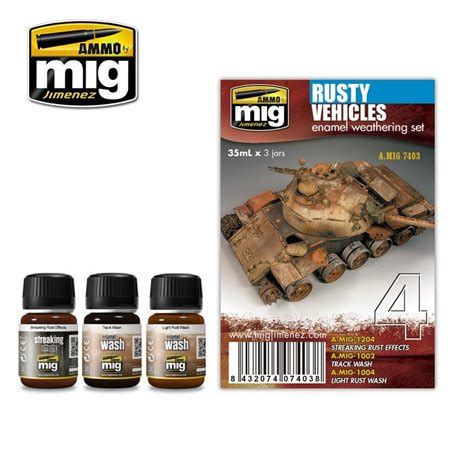 MIG7403 RUSTY VEHICLES ENAMEL WEATHERING SET