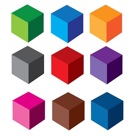 Premium Vector Nine Color Cubes With Gradients For Game Icon Packaging Design Or Logo Cube