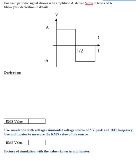 Solved For Each Periodic Signal Shown With Amplitude A Chegg