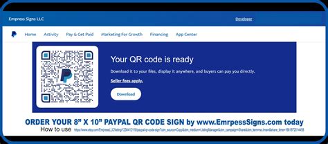 Paypal QR Code Sign Etsy