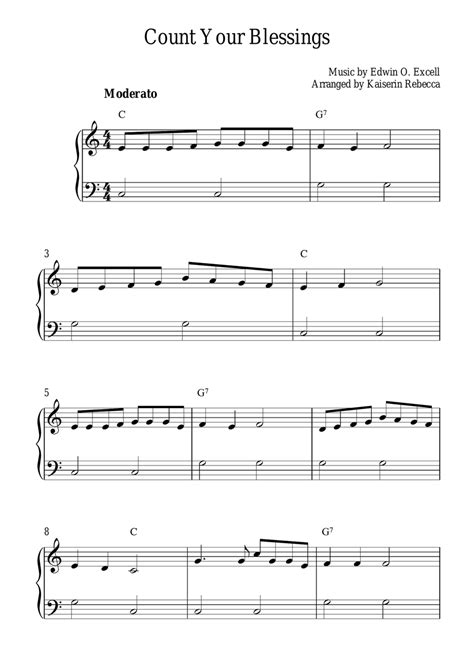 Count Your Blessings Easy Piano Solo With Chords Piano Method Easy