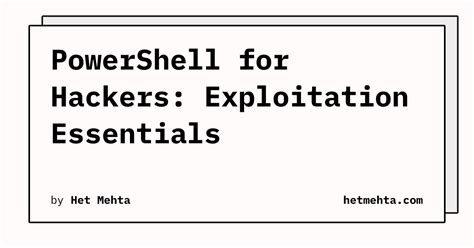 powershell for hackers exploitation essentials
