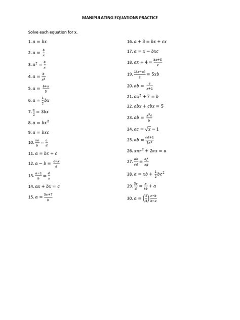 Manipulating Equationshahahaha Pdf