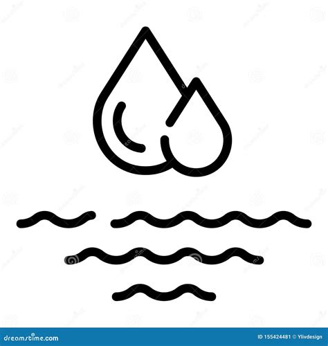 Water Drop Flood Icon Outline Style Stock Vector Illustration Of Curve Graphic 155424481