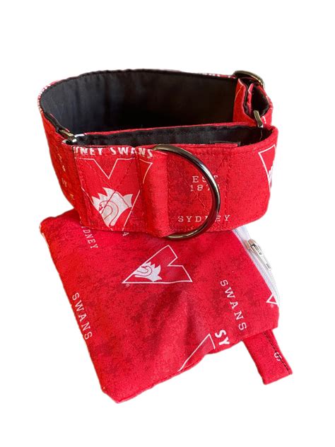 martingale collar greyhound collar afl sydney swans footy cotton fabri