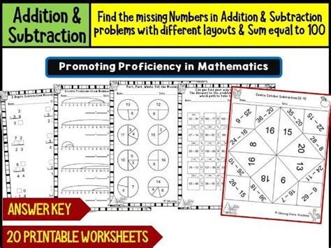 Find The Missing Numbers In Addition Subtraction Problems With Different Layouts Sum Equal