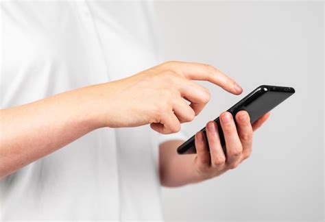 Premium Photo Woman Hand Clicking Or Swiping Phone Screen Female Scrolling Social Media Or