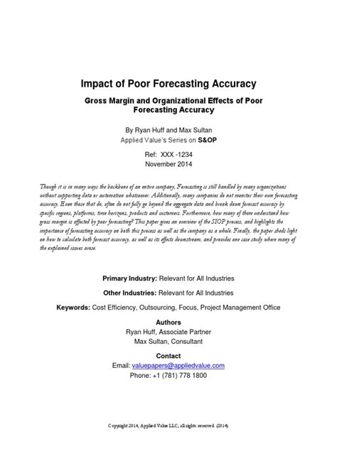 Impact Of Poor Forecasting Download Free Pdf Inventory Forecasting