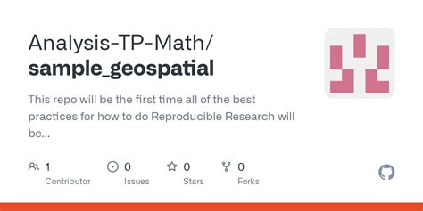 Github Analysis Tp Mathsamplegeospatial This Repo Will Be The First Time All Of The Best