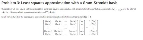 Problem 3 Least Squares Approximation With A Chegg Com