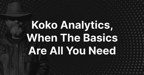 koko analytics when the basics are all you need barrd dev