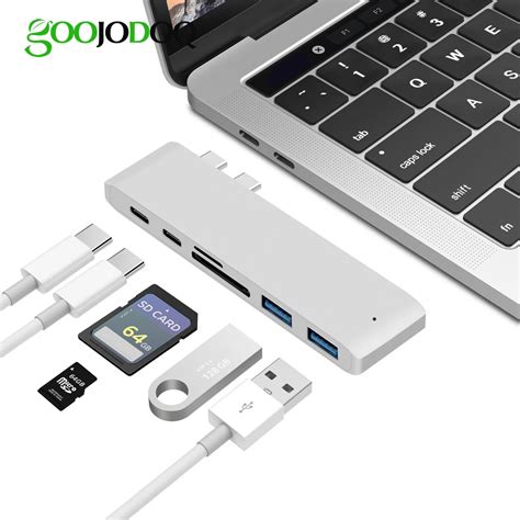 6 IN 1 USB C Hub Type C Hub SD Micro SD Card Reader Type C To USB3 0 With USB C Charger PD For