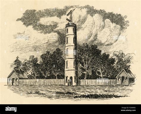 Antique Circa 1895 Engraving Semaphore Signal In 1776 A Semaphore Telegraph Optical Telegraph