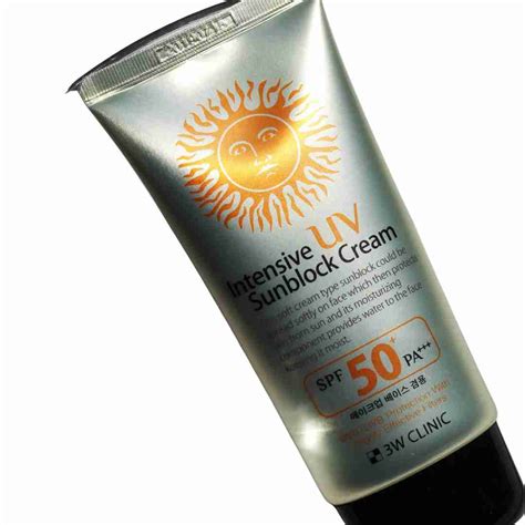 3w Clinic Intensive Uv Sunblock Cream Spf 50pa 70ml Made In Korea