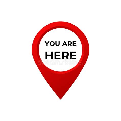Red Map Location Pin With Message You Are Here Showing Navigation And