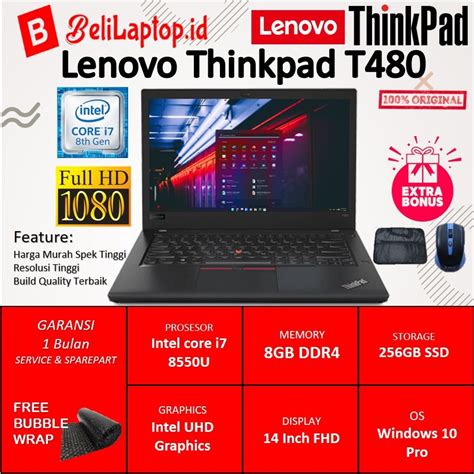 Jual Laptop Kerja Lenovo Thinkpad T480 Intel Core I7 8GB 256GB SSD 14 Inch Shopee Indonesia