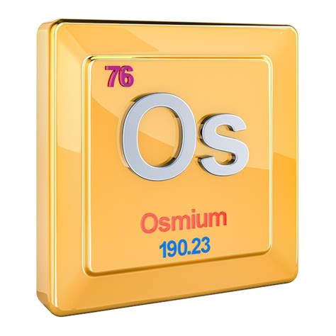 Premium Psd Osmium Os Chemical Element Sign With Number 76 In Periodic Table 3d Rendering