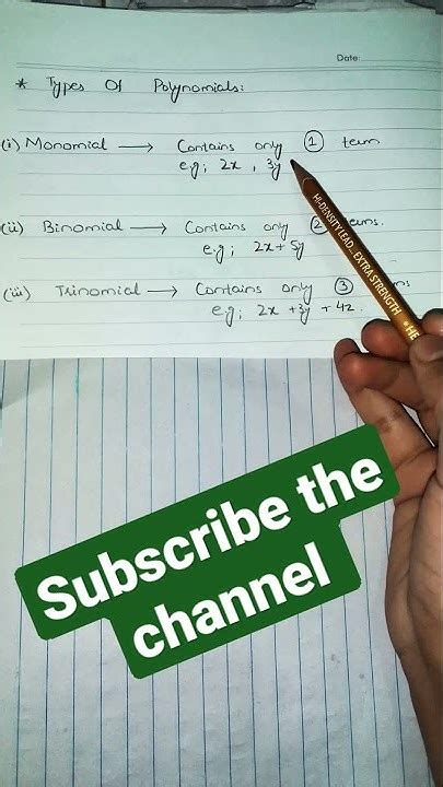 Types Of Polynomials Easy And Interesting Explanation With Examples Youtube