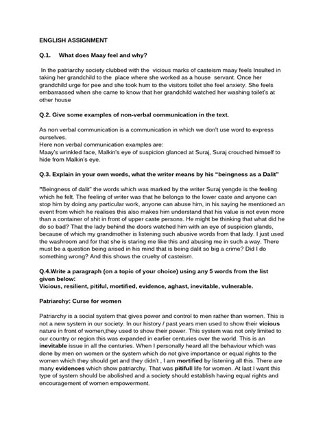 English Assignment Pdf