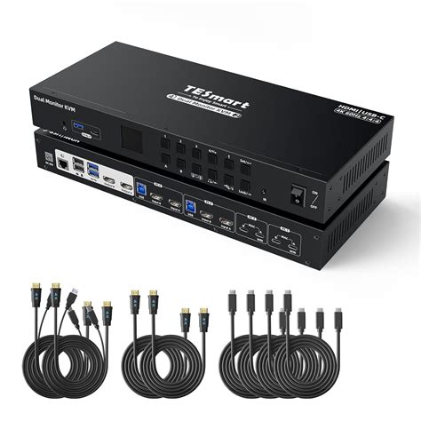 TESmart USB C HDMI MST EDID KVM Switch 2 Monitors India Ubuy