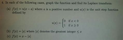 Solved 4 In Each Of The Following Cases Graph The Function