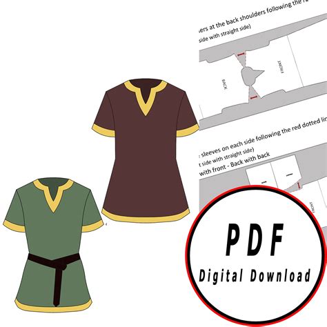 Diy Fantasy Man Basic Tunic Medieval Template Pattern Etsy