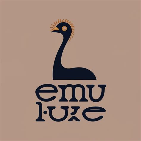 Logo Design For Emu Luxe Elegant Emu Bird In Gold And Rose Gold With