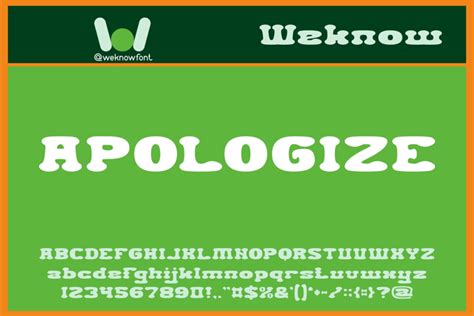 APOLOGIZE Font Weknow FontSpace