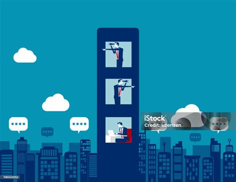 감시 및 분석 경쟁사와 비즈니스 팀입니다 컨셉 비즈니스 벡터 일러스트 레이 션 쌍안경 협력 경쟁 평면 비즈니스 만화 경영자에 대한 스톡 벡터 아트 및 기타 이미지 Istock