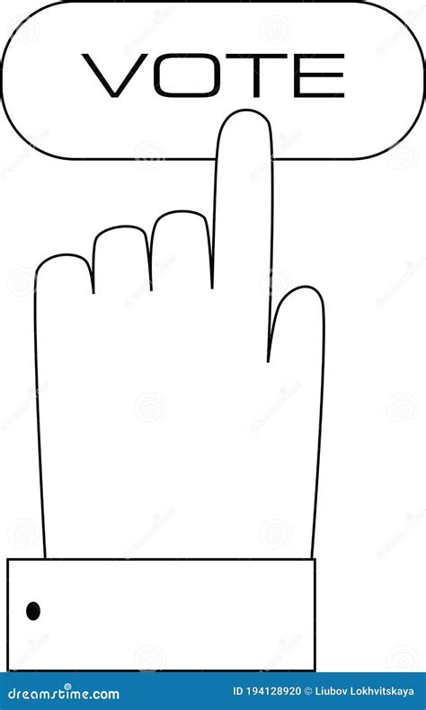 Voting Button With Hand For Online Election 2020 Vector Stock Illustration Isolated On White