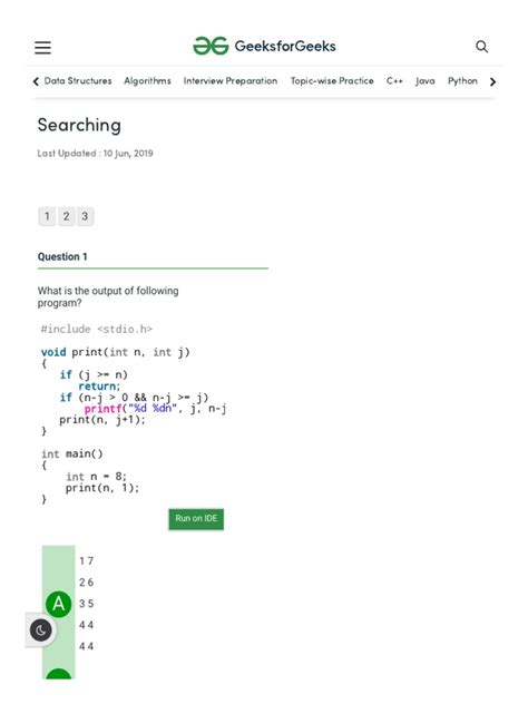 searching quiz pdf time complexity integer computer science